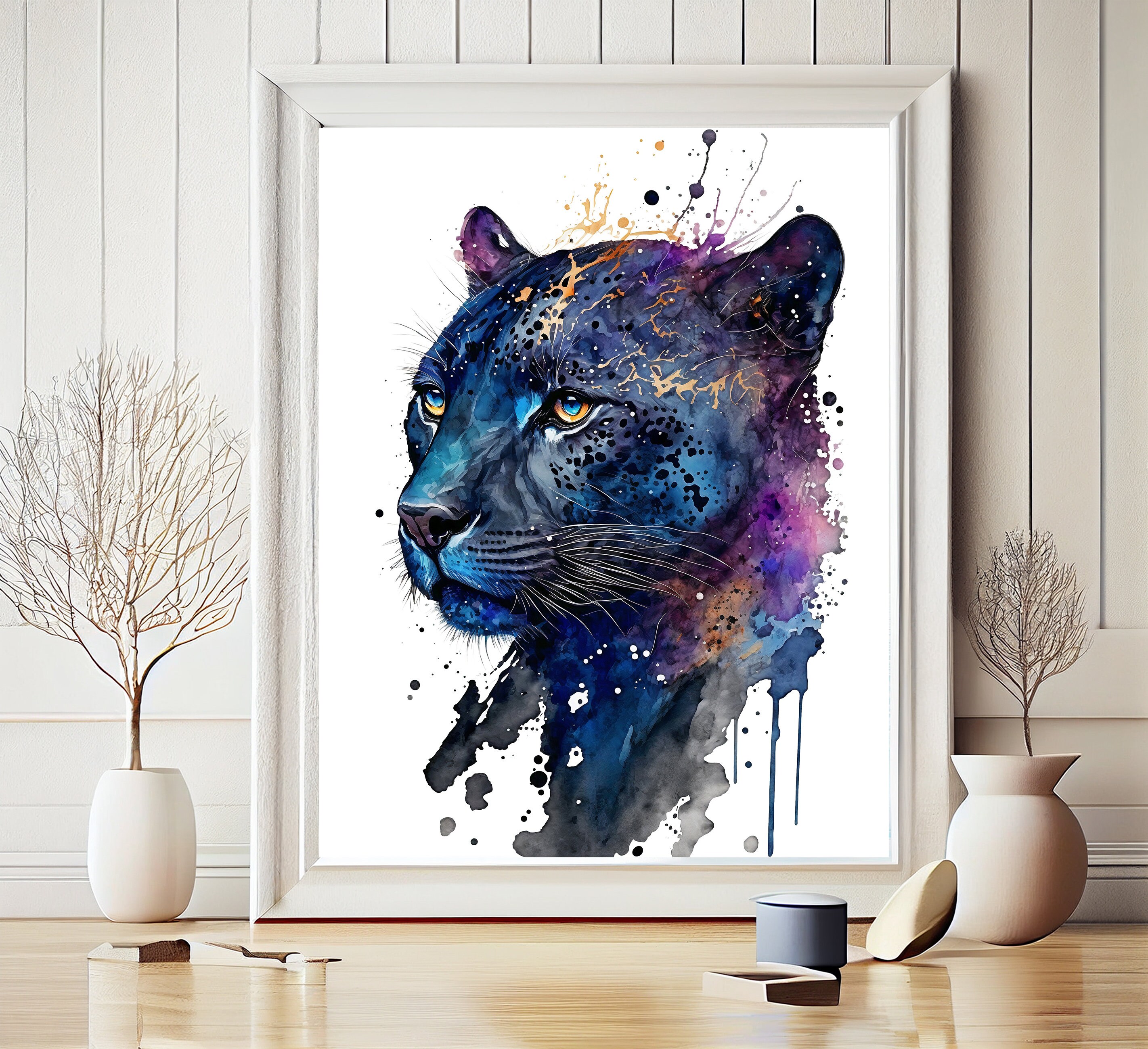 Black Panther Watercolor PRINTABLE ART Panther Print Download - Etsy
