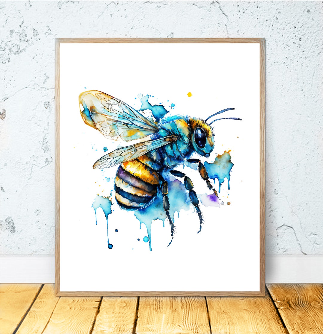 Watercolor Bee PRINTABLE ART Bee Print Poster Wall Decor Art Bee ...