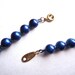 Large Blue Ball Chain Necklace, 16 Inches With Brass Spring Clasp and 6 ...