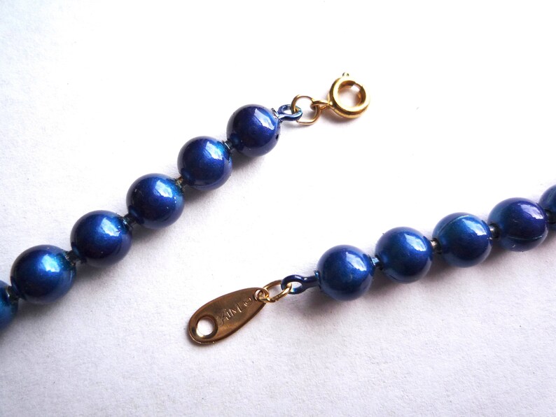 Large Blue Ball Chain Necklace, 16 Inches With Brass Spring Clasp and 6 ...