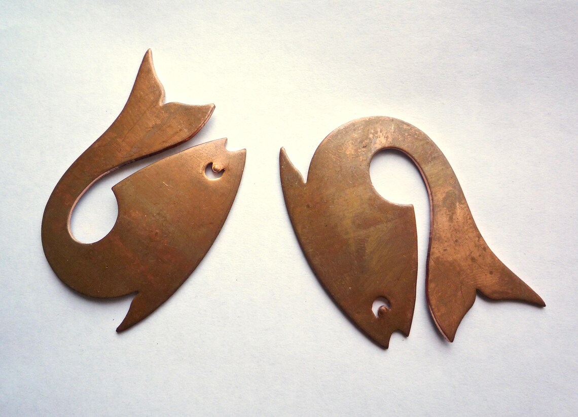 Large Vintage Copper Fish Blank 2 Solid Copper Fish - Etsy