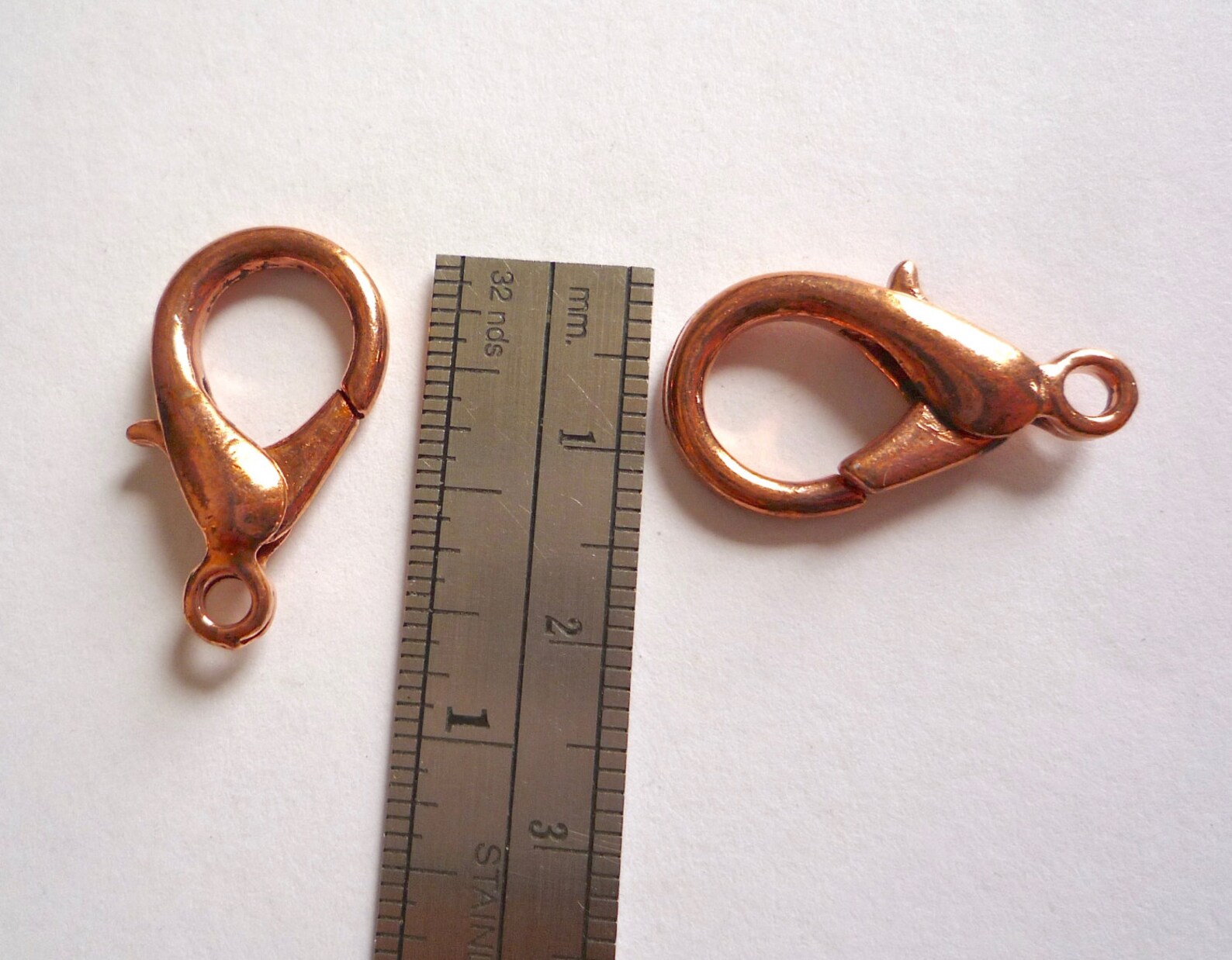 20 Large Copper Plated Lobster Claw Clasps, 23 Mm Zinc Alloy Charm ...