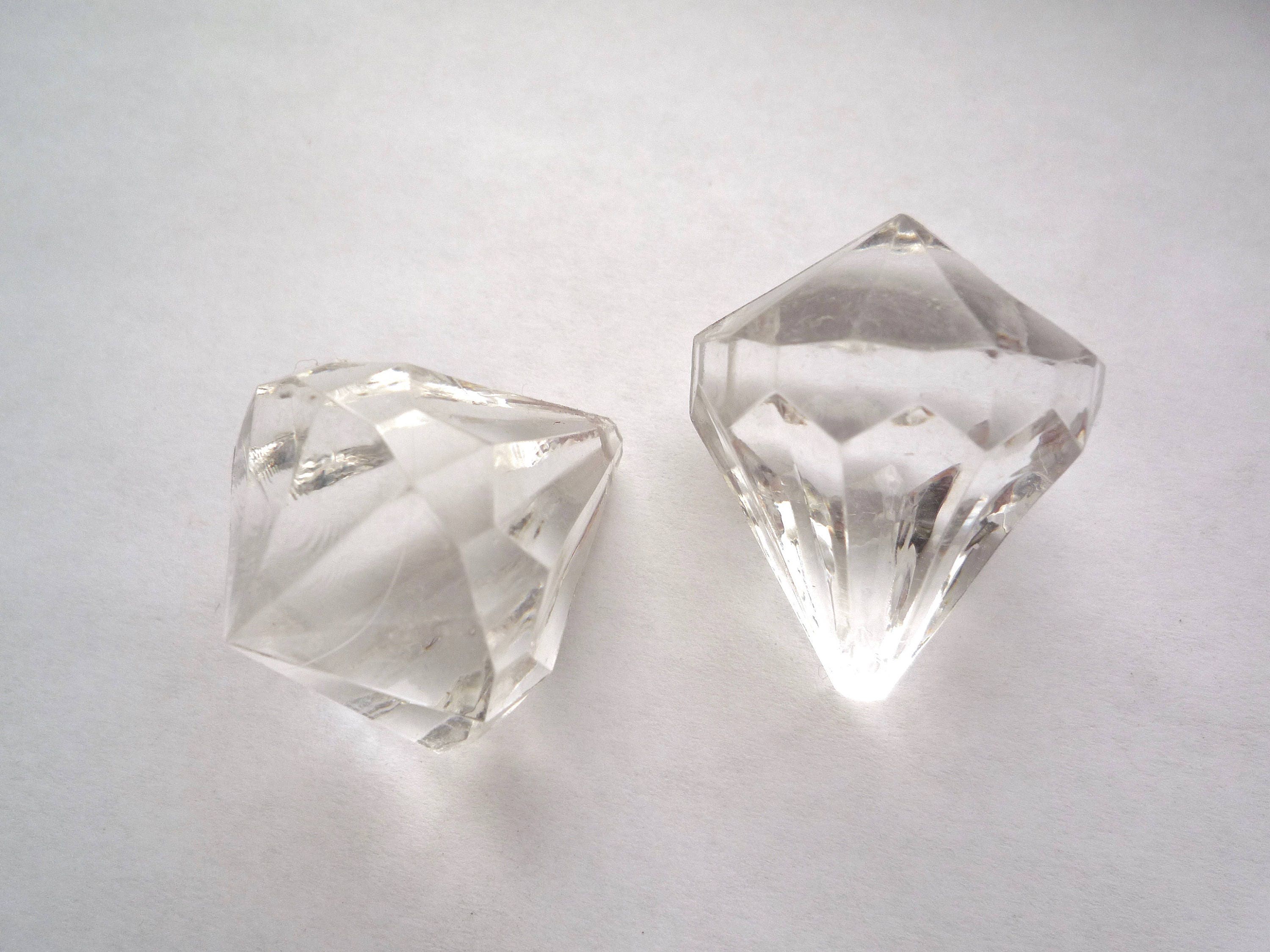 Large Acrylic Crystal Bead, 5 Giant 38 X 30 Mm Vintage Lucite Faceted ...