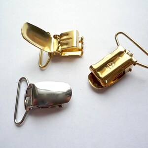 Vintage Gold or Silver Toned Plated Steel Suspender Clips, 20 Pieces 10 ...