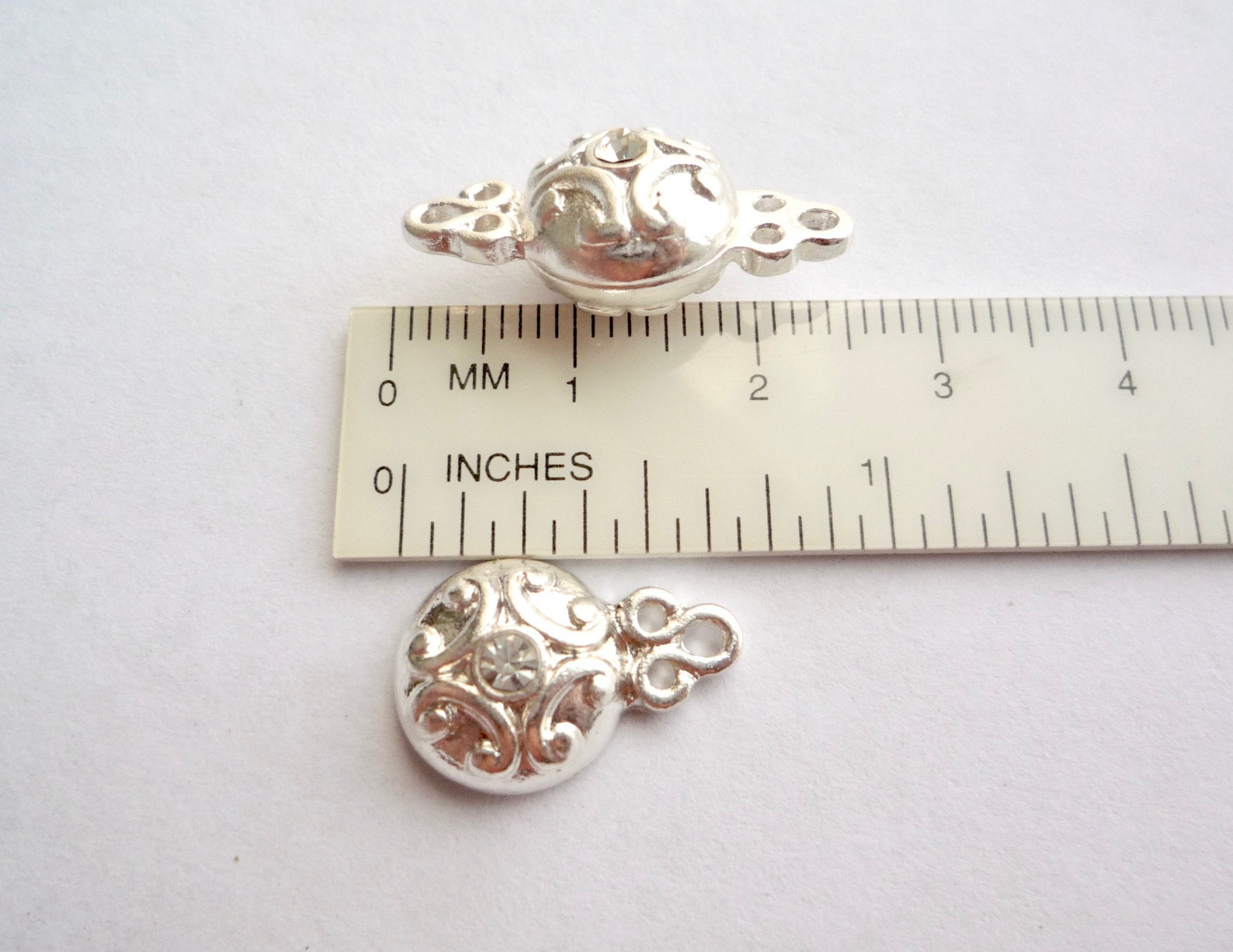 Decorative Silver Plated Magnetic Clasp With Rhinestone, 3 Medieval ...