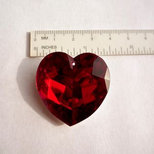 Large Acrylic Rhinestone Heart Beads, 5 Red or Green 35mm Hearts With ...