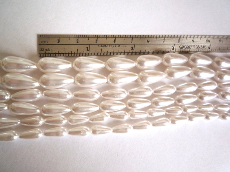 Bulk Plastic Teardrop Pearl Lot, 80 Pcs of 17 X 8 Mm, 100 Pcs 14 X 6 Mm ...