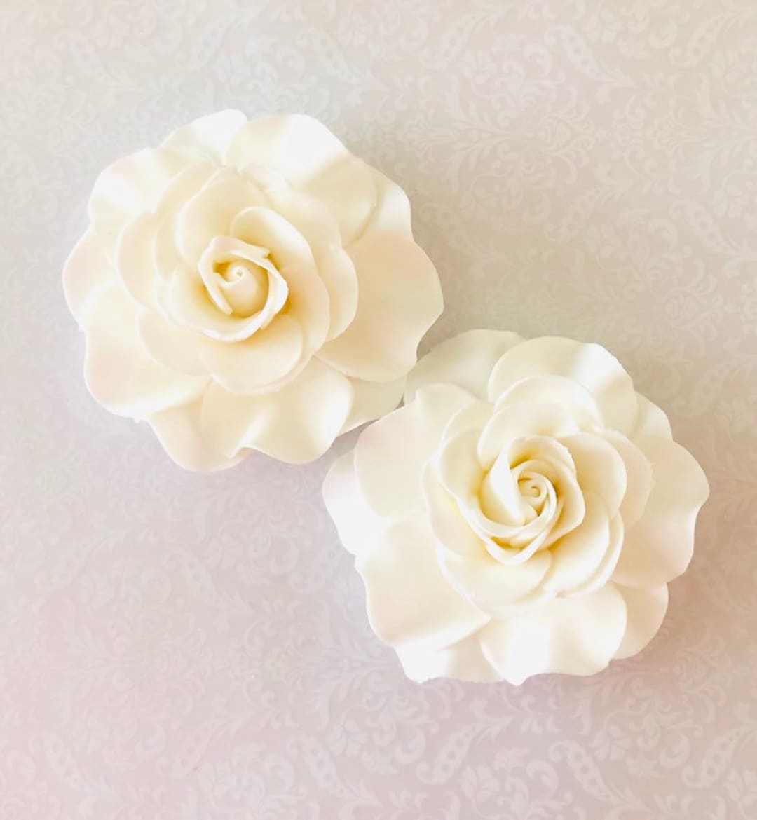 4 Fondant Roses I Gum Paste Roses Fondant Flowers Gumpaste Flowers Gum ...