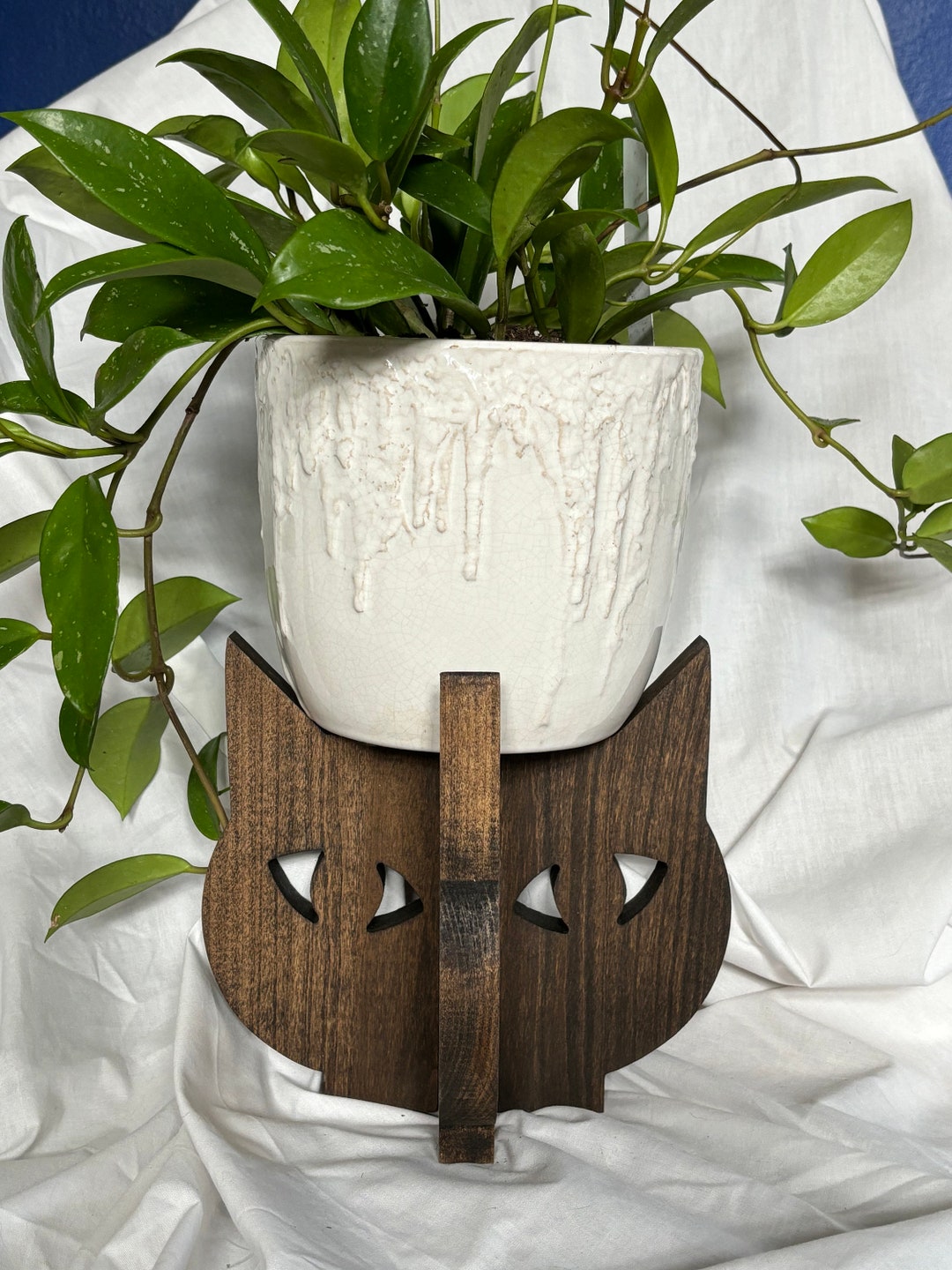 Solid Poplar MCM Cat Plant Stand - Etsy