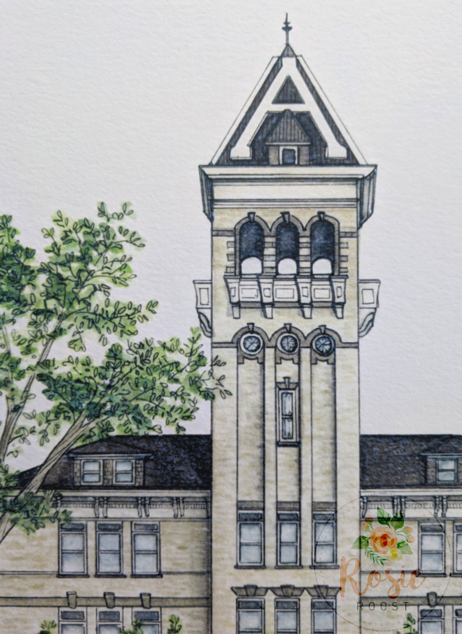 USU Old Main Watercolor Print - Etsy