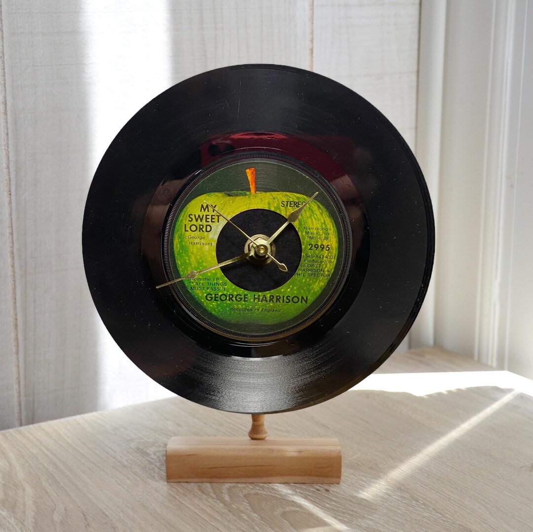 GEORGE HARRISON my Sweet Lord Desk or Wall Record Clock With Handmade ...