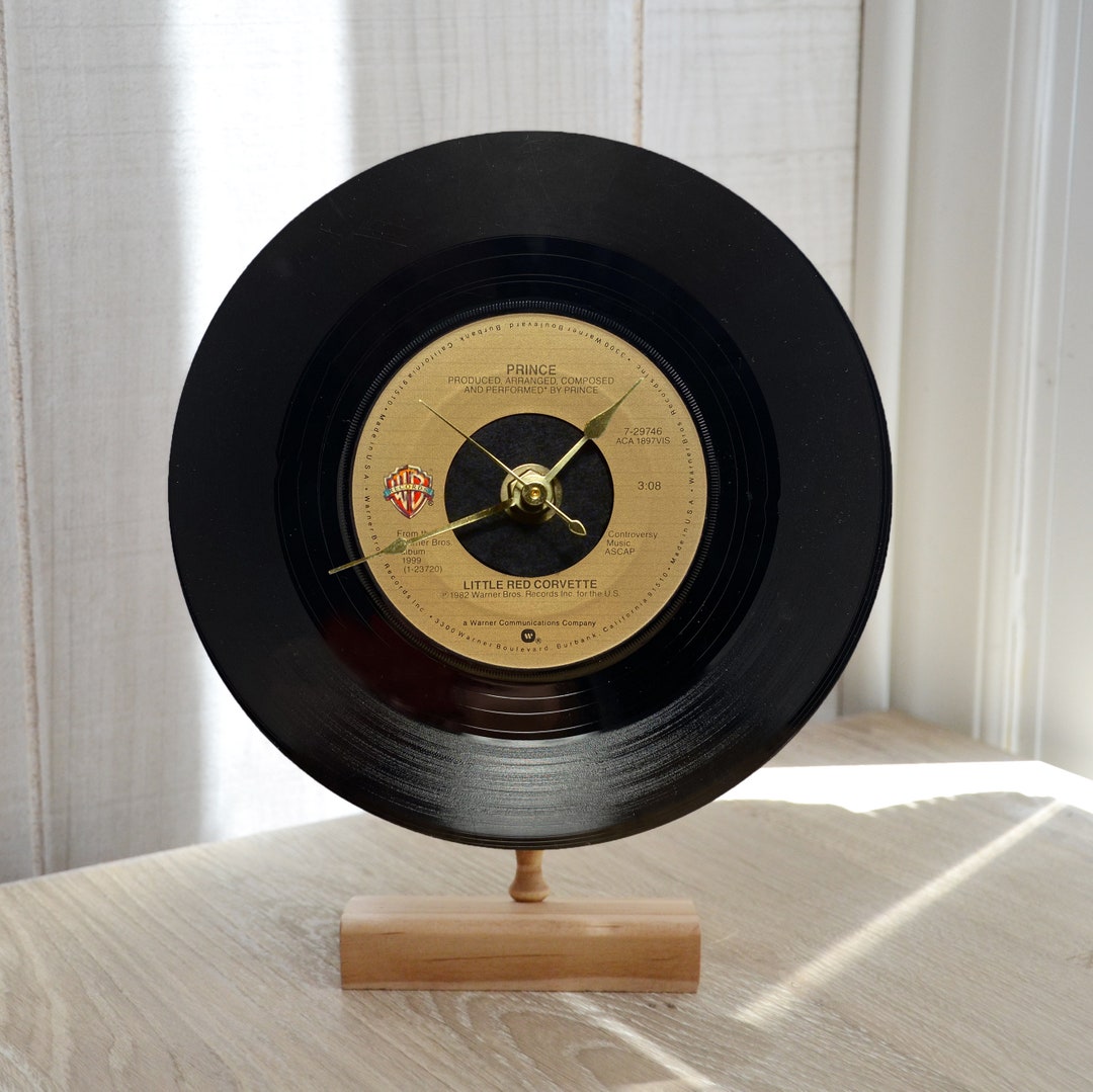 PRINCE "little Red Corvette" Desk or Wall Record Clock With Handmade ...