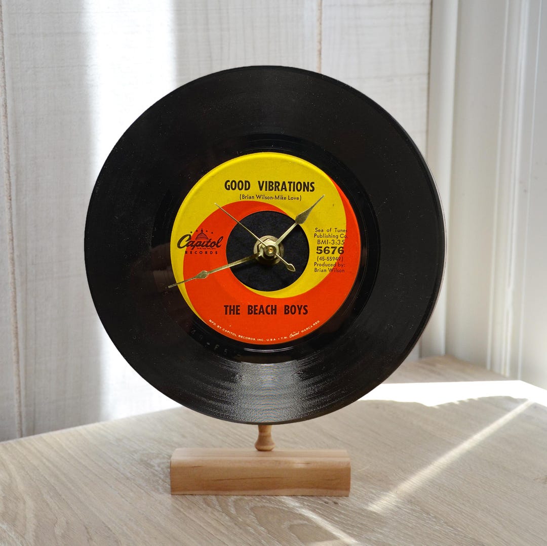 BEACH BOYS "good Vibrations" Desk or Wall Record Clock With Handmade ...