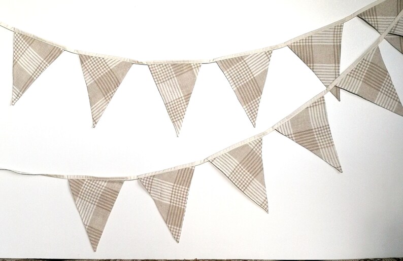 Linen Pennant Garland: Fabric Flag Banner Birthday Party - Etsy