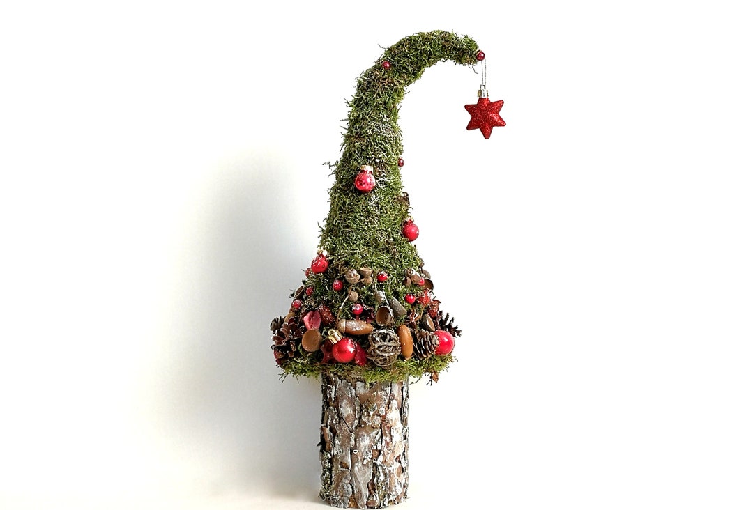 Christmas Moss Tree, Winter Table Decor, Xmas Home Decoration, Handmade ...