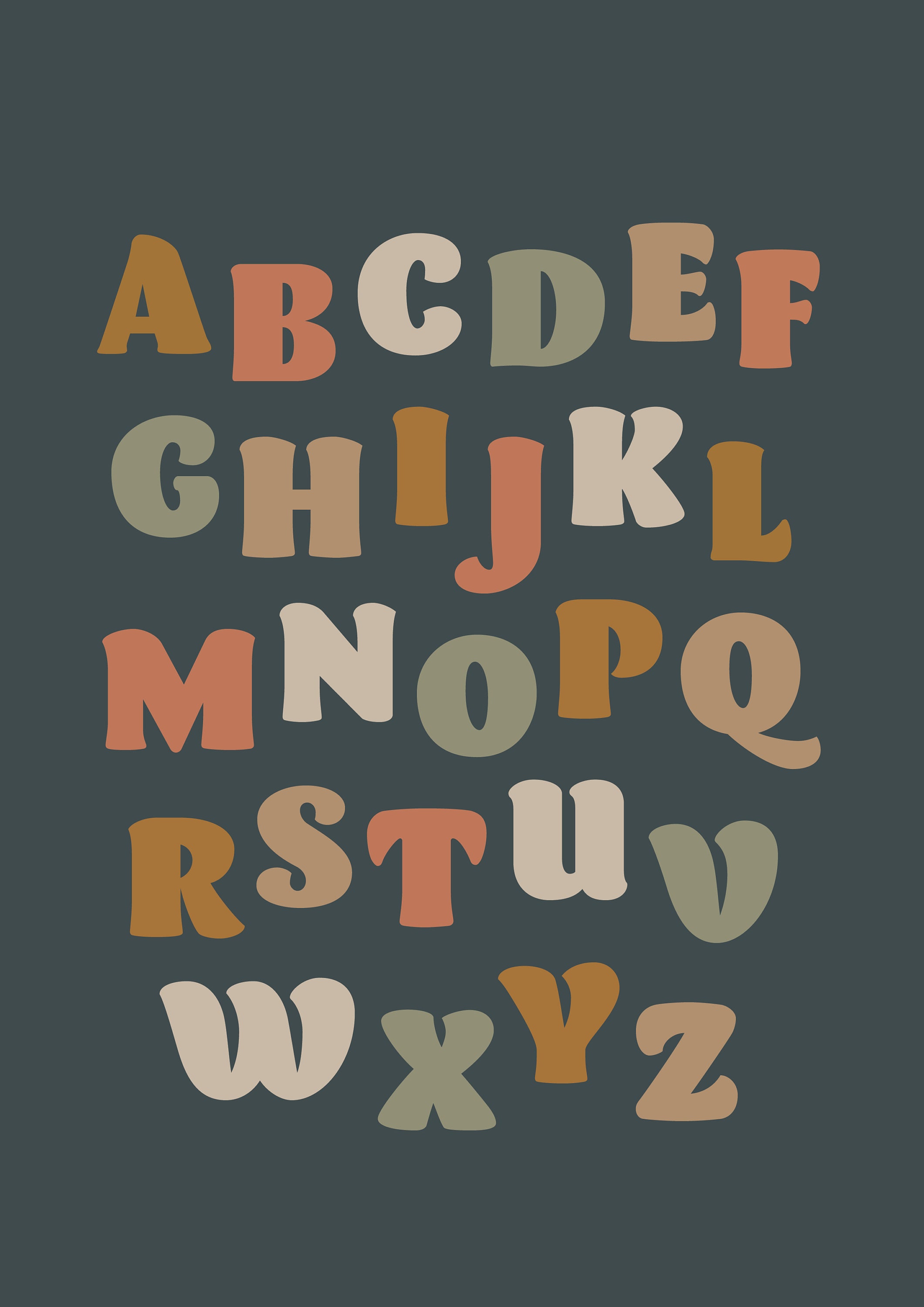 Alphabet ABC Printable Poster Instant Digital Download Cosy - Etsy Ireland