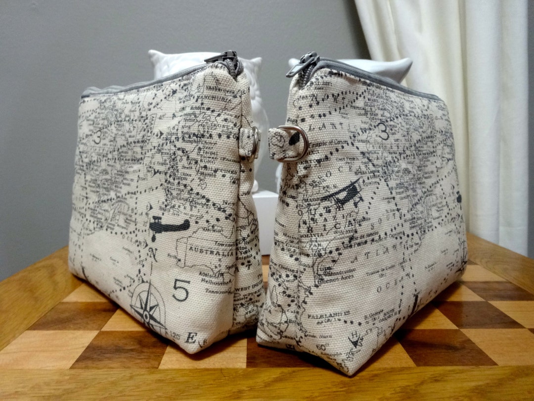 World Map Makeup Bag - Etsy