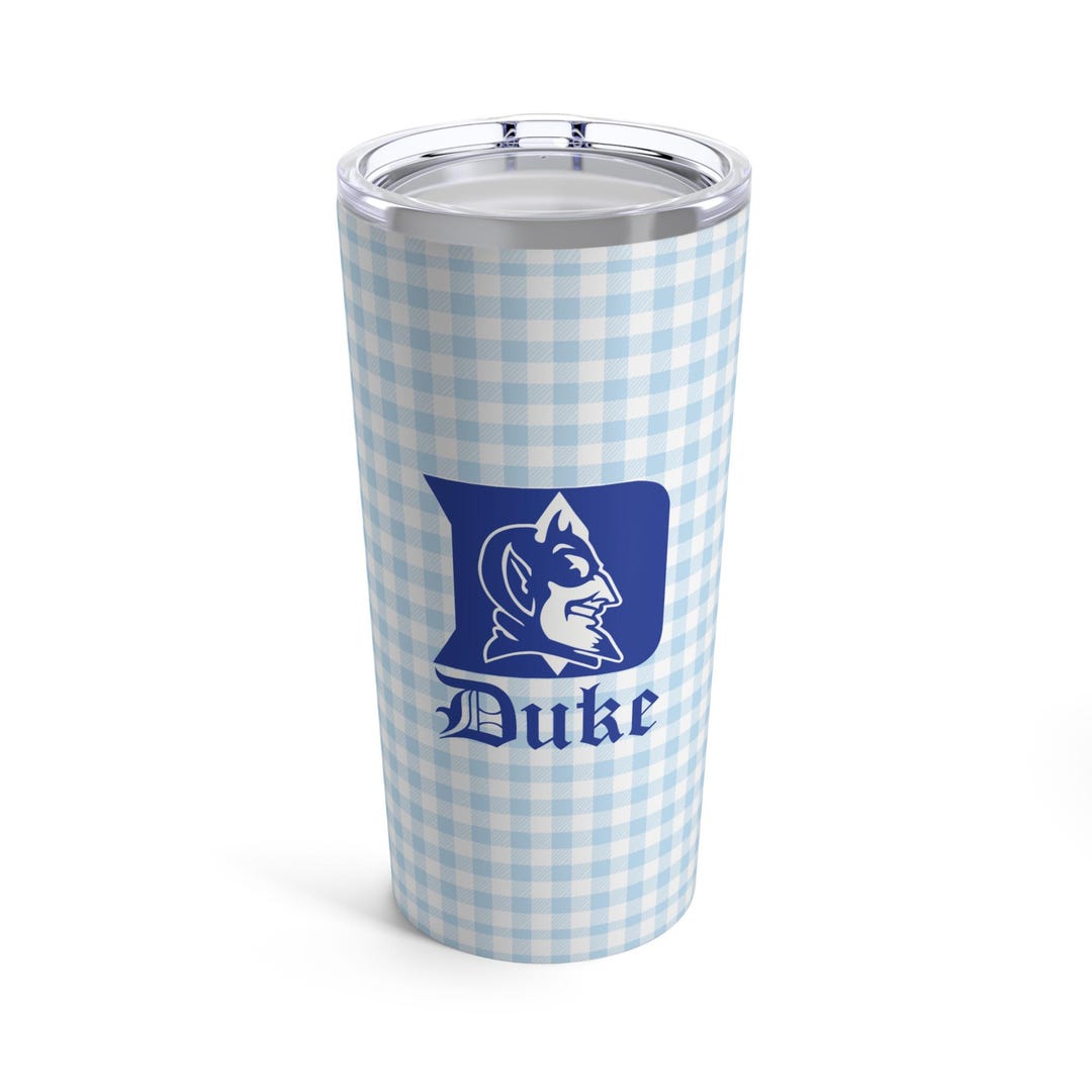 Duke Logo Tumbler - Light Blue Gingham - Etsy