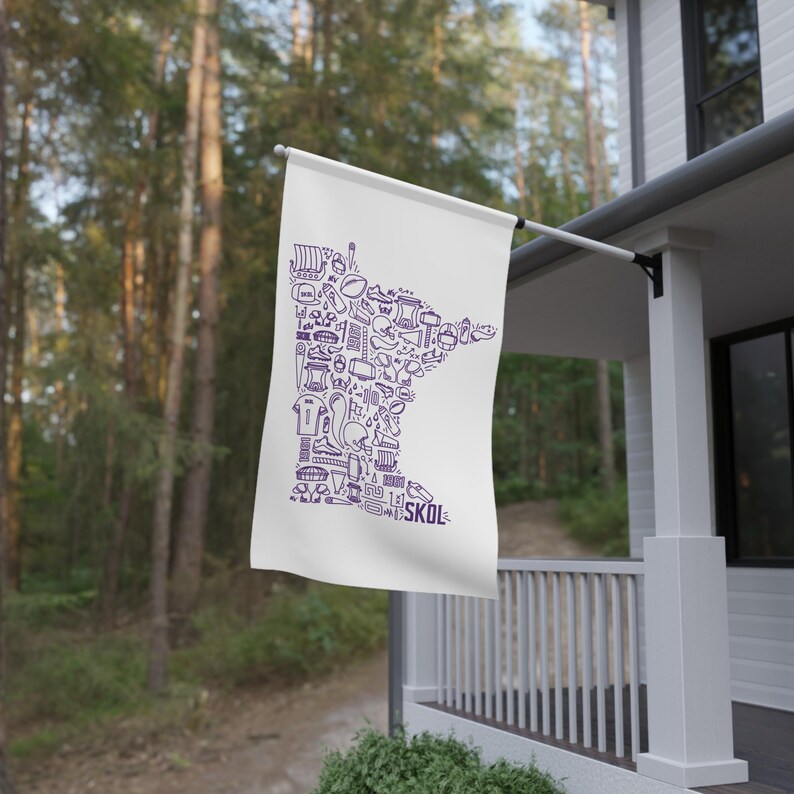 Minnesota State Outline Vikings Flag - Etsy