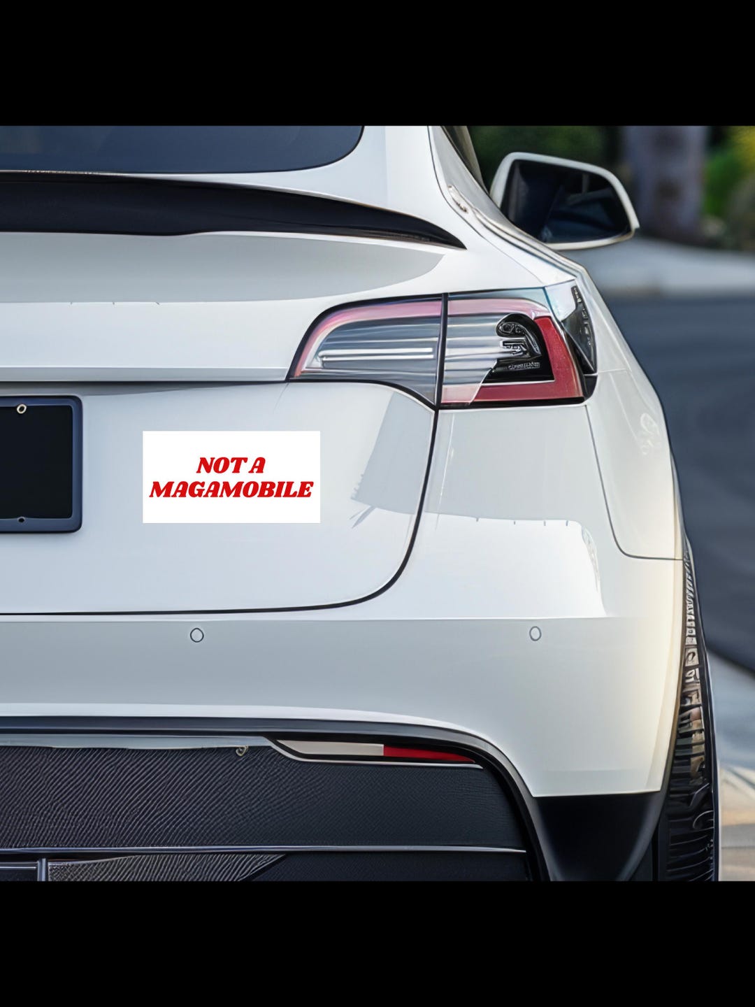 Not A Magamobile Bumper Sticker, Groovy Red Text Matte Decal, Funny ...