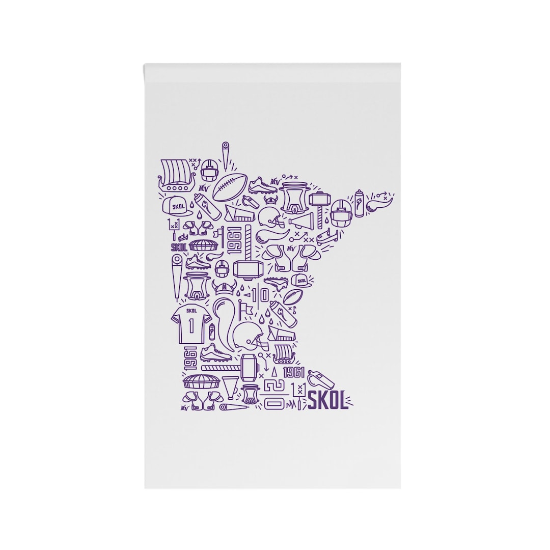 Minnesota State Outline Vikings Flag - Etsy
