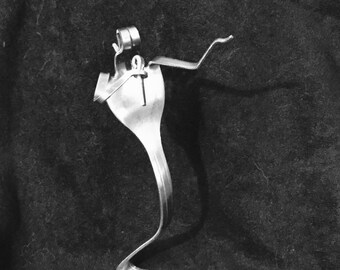 Fork art silverware peace sign sculpture | Etsy