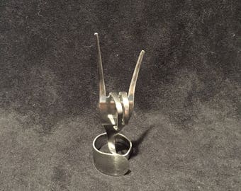 Fork art silverware peace sign sculpture | Etsy