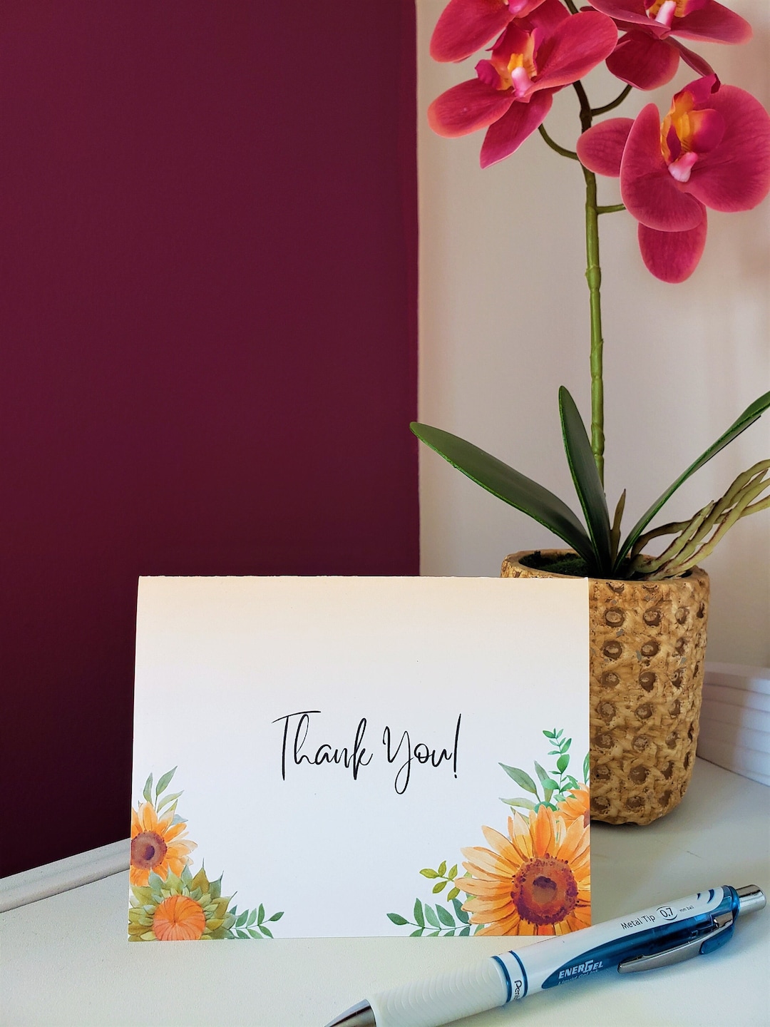 Summer Sunflower Thank You Cards / Thank Yous With A2 Envelopes / Set ...