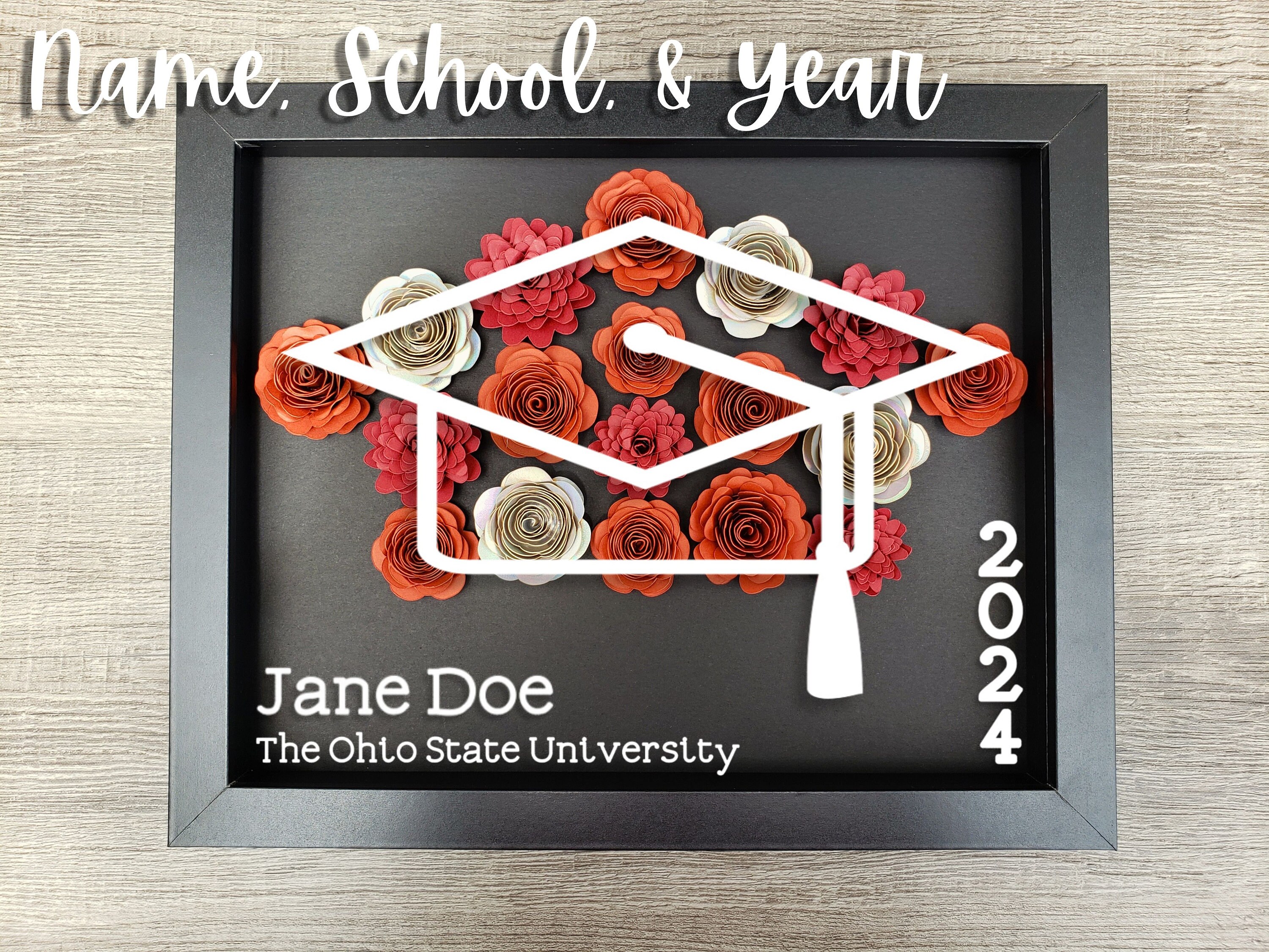 Graduation Hat Memory Shadow Box / Personalized Gift / Customizable ...