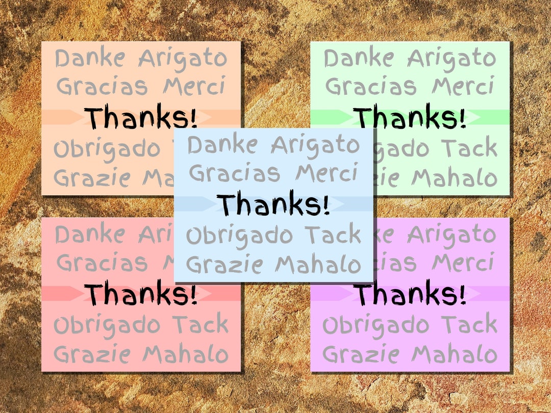 Multilingual Thank You Cards / Thank Yous With A2 Envelopes / Set of 10 ...