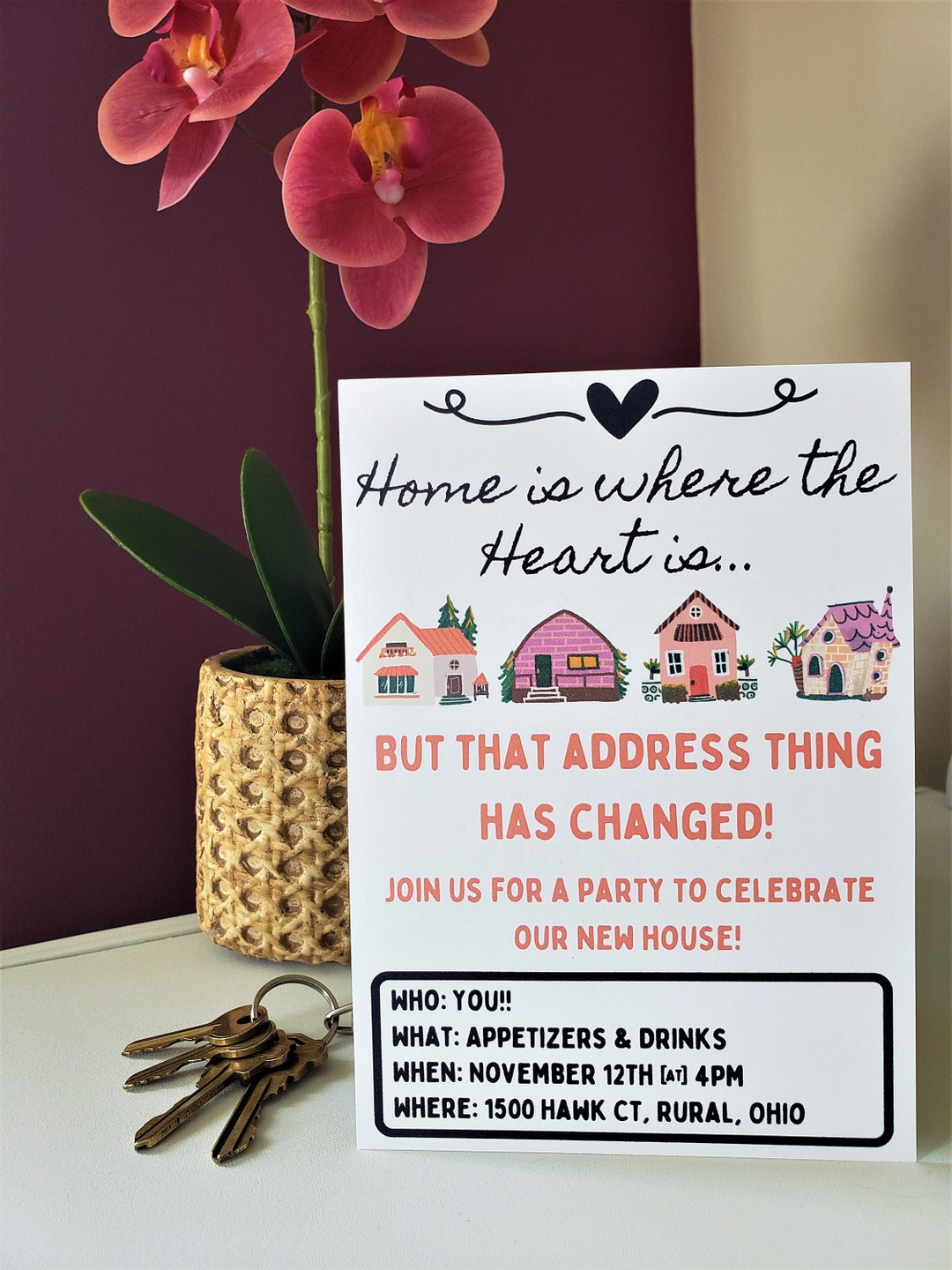 Custom House Warming Party Invitations / Set of 10, 20, 30 / Envelopes ...