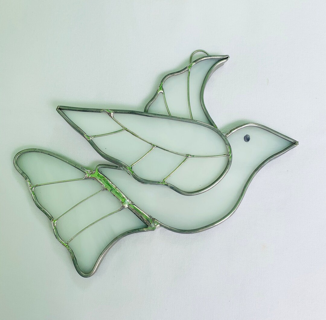 Stained Glass White Dove Suncatcher - Etsy