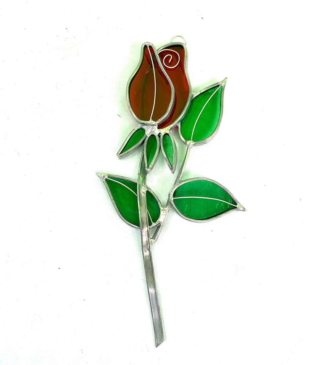 Stained Glass Red Rose Suncatcher - Etsy