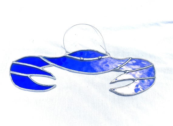 Stained Glass Blue Crab Suncatcher | Etsy
