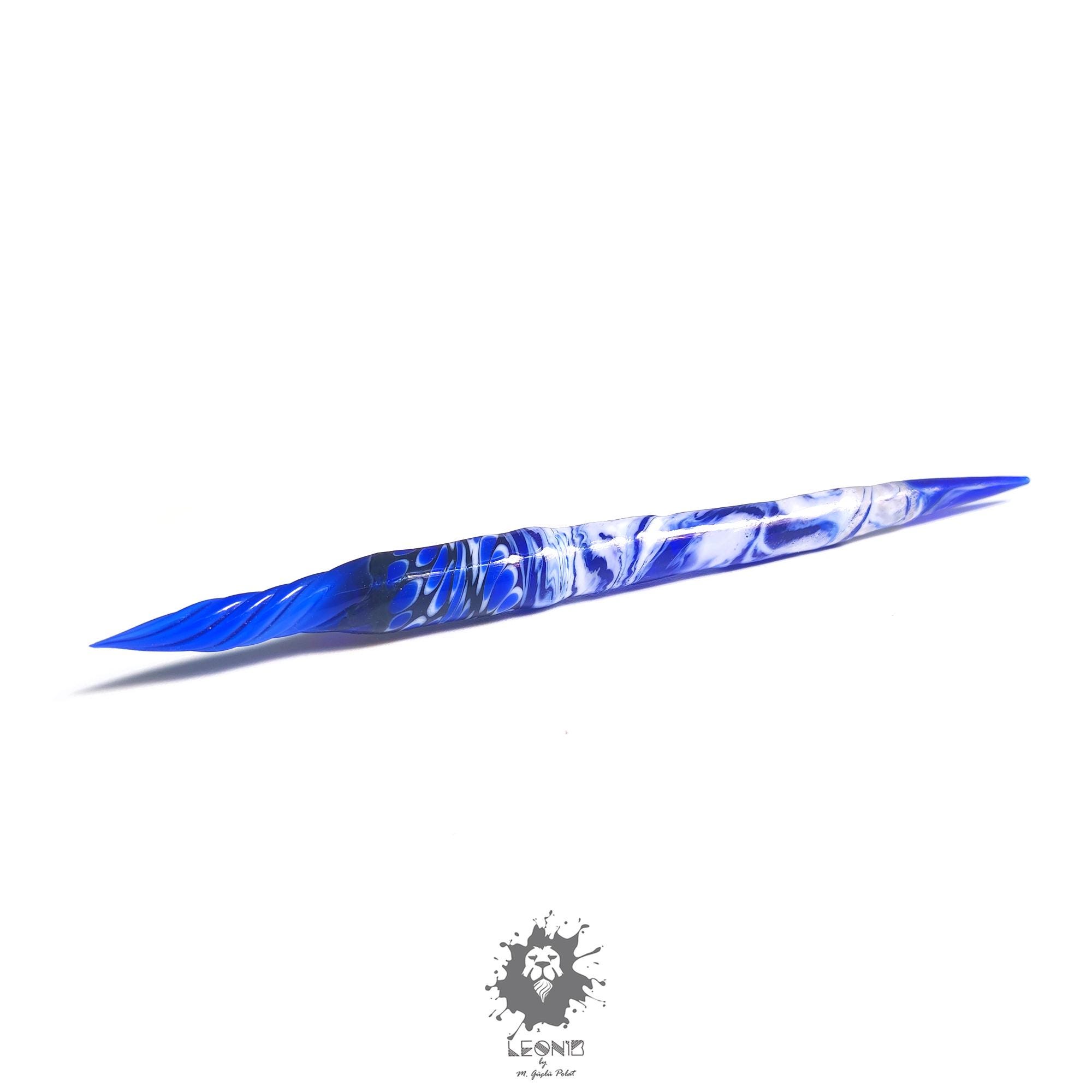 Glass Dip Pen, Ocean Design, Functional Art, Blue Pen , Wave Forms ...
