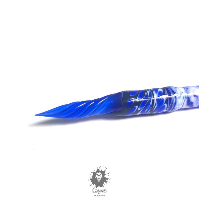 Glass Dip Pen, Ocean Design, Functional Art, Blue Pen , Wave Forms ...