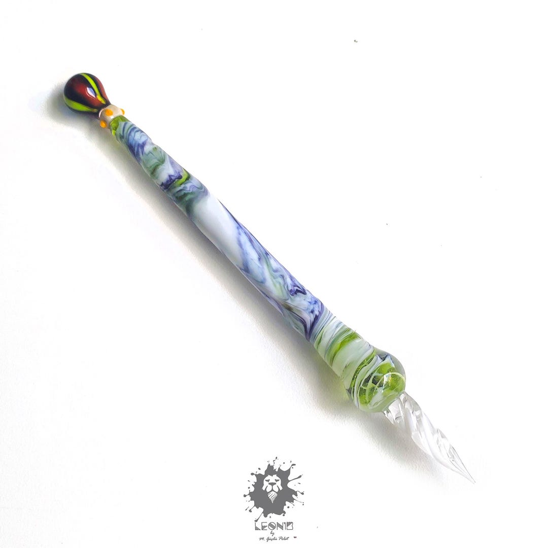 Handmade Murano Glass Dip Pen: Sculptural Calligraphy Sky Pen - Etsy