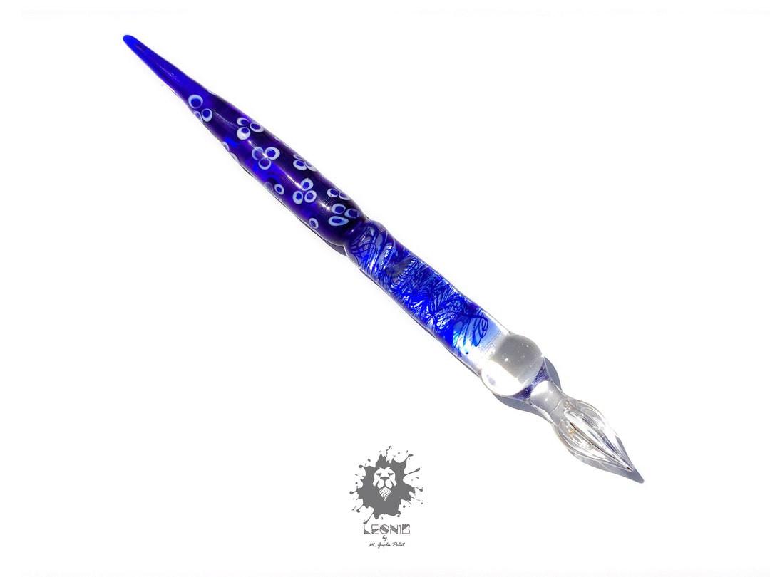 Murano Glass Dip Pen: Handmade Blue Glass Art - Etsy