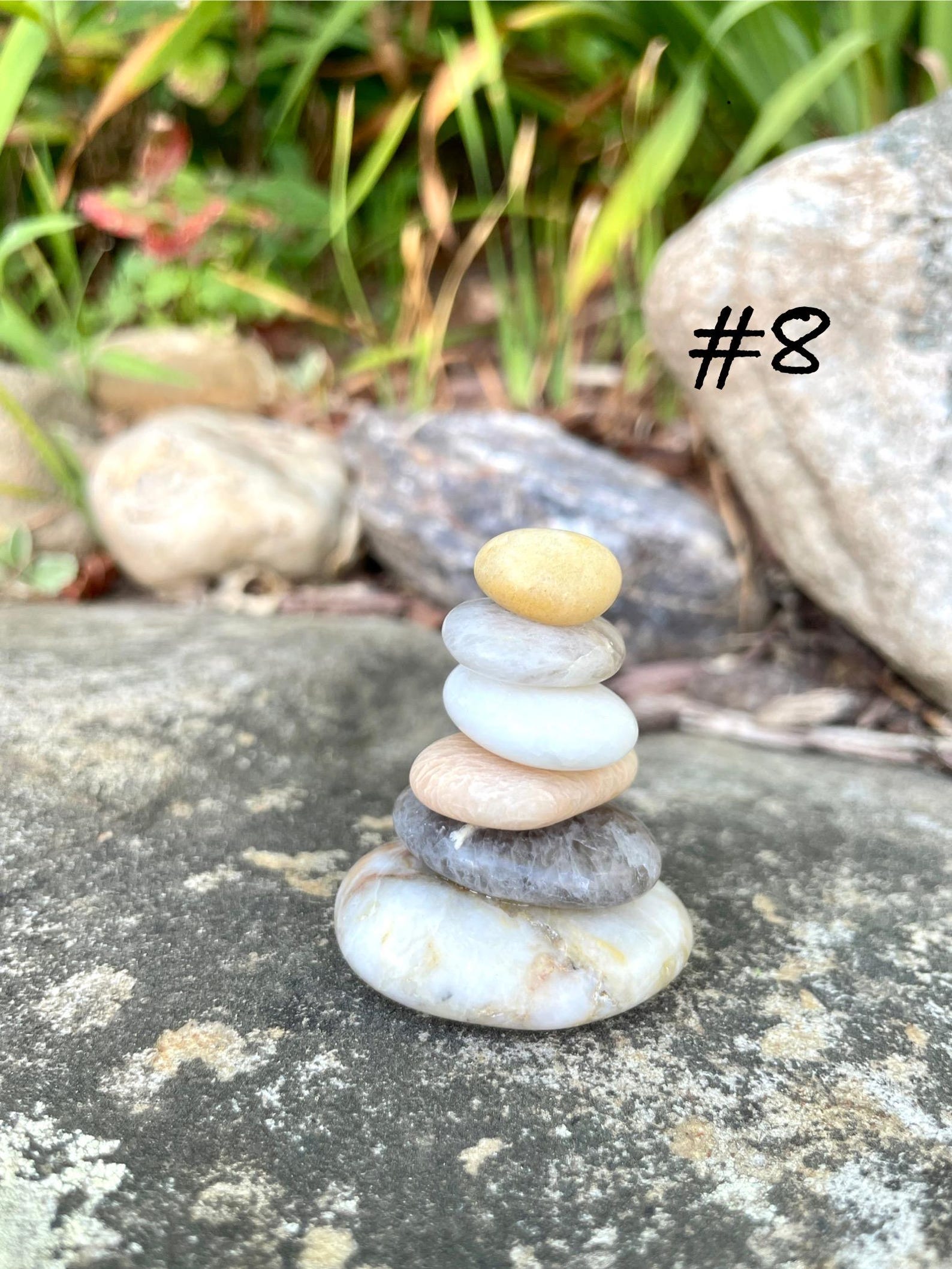 Mini Stone Cairn. Stacked Stone Statue for Terrarium, Fairy Garden ...