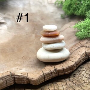 Mini Stone Cairn Stacked Stone Statue for Terrarium, Fairy Garden, Rock ...
