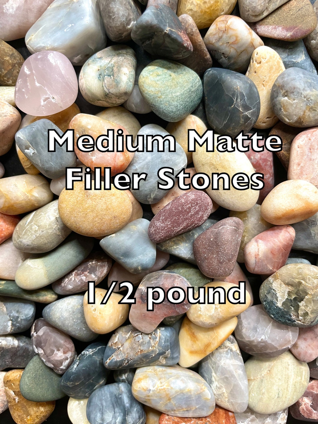 Decorative Stones. 1/2 Lb Medium Matte Filler Stones/terrarium Stones ...