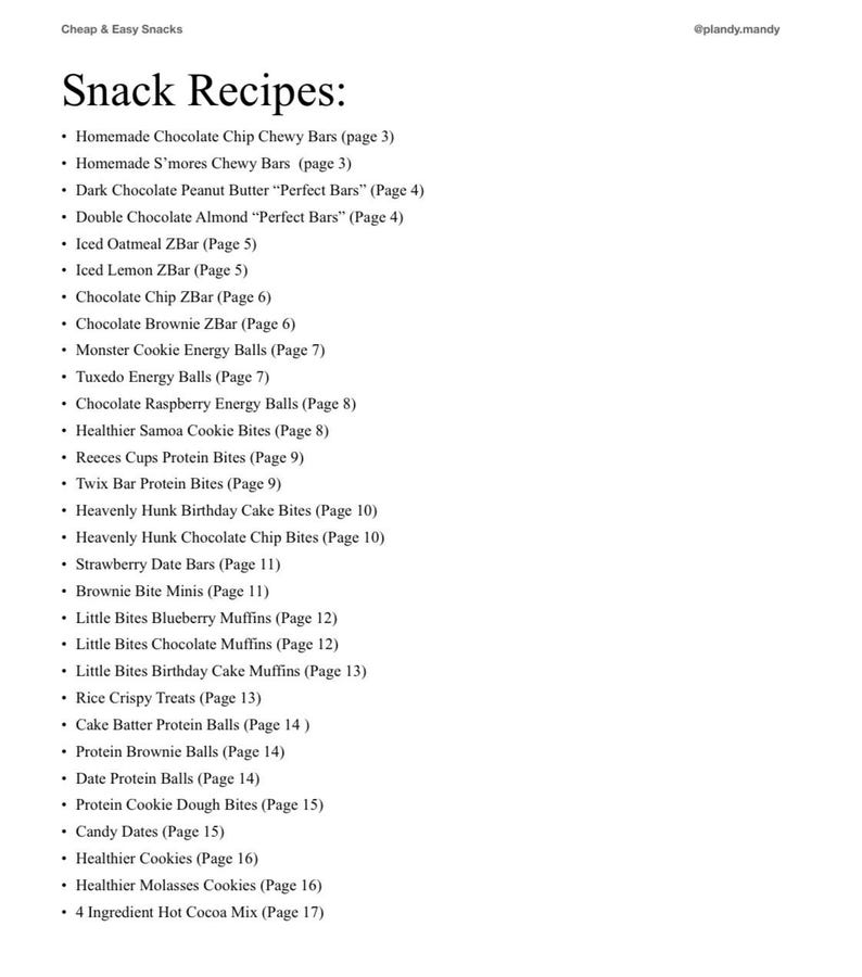 Cheap & Easy Snack Guide - Etsy