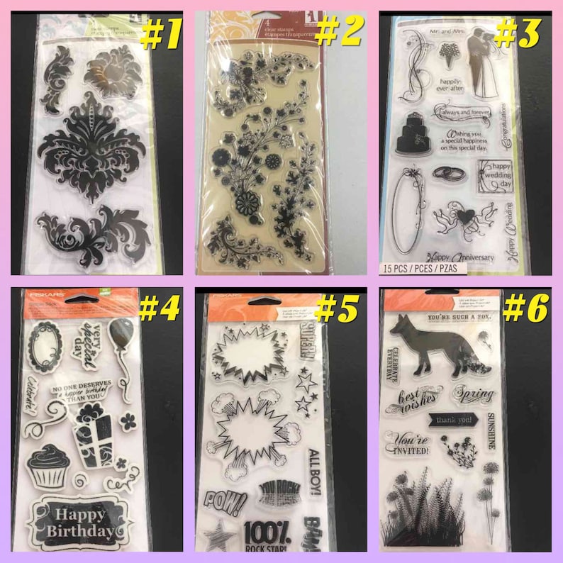 Inkadinkado or Fiskars Cling Rubber Stamp Set YOU CHOOSE - Etsy