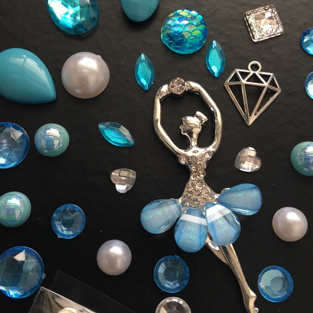 Blue Aqua Ballerina Dance Flatback Metal Floral Embellishment Flatback ...