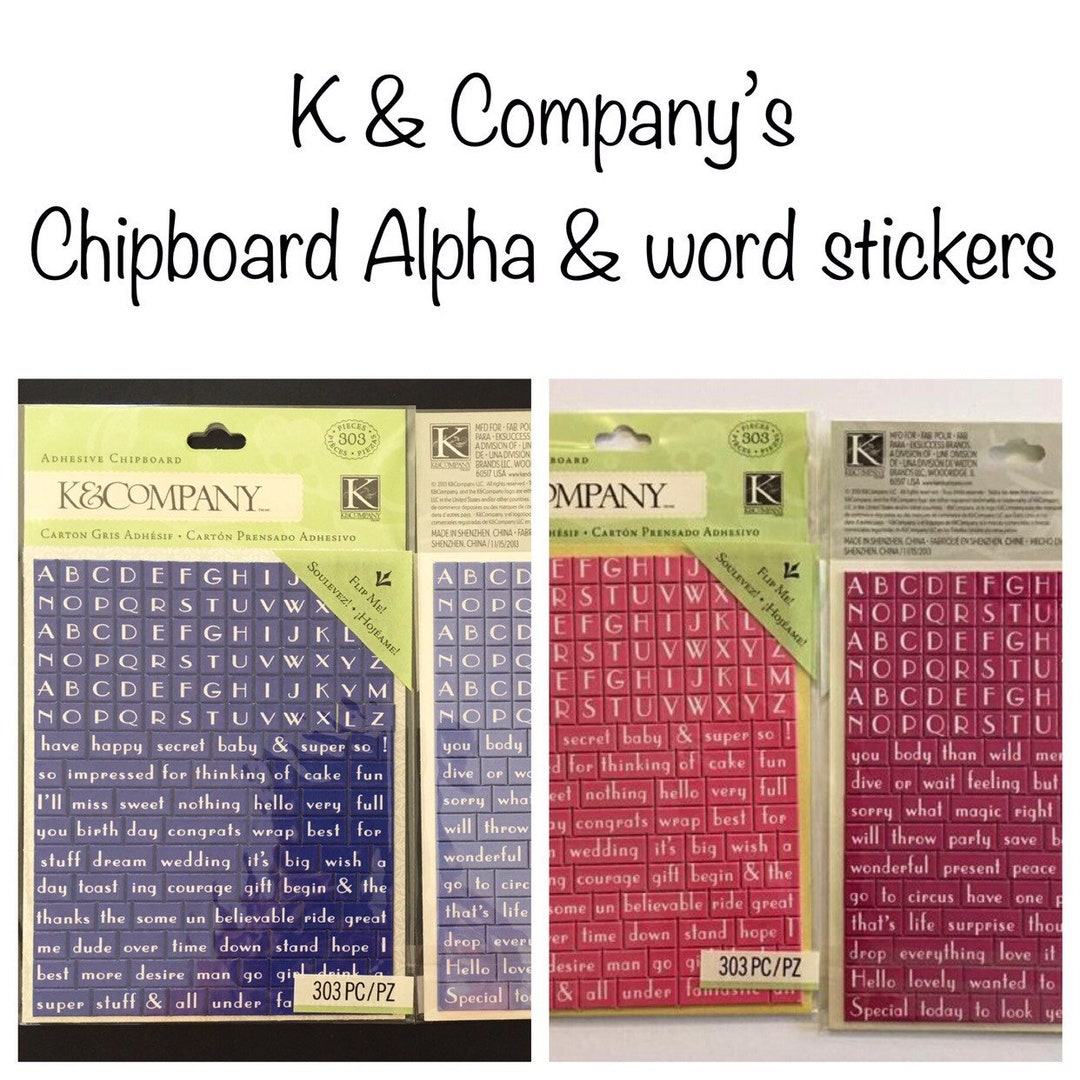 Adhesive Chipboard Alpha and Words Phrases Pink and Rose K & - Etsy