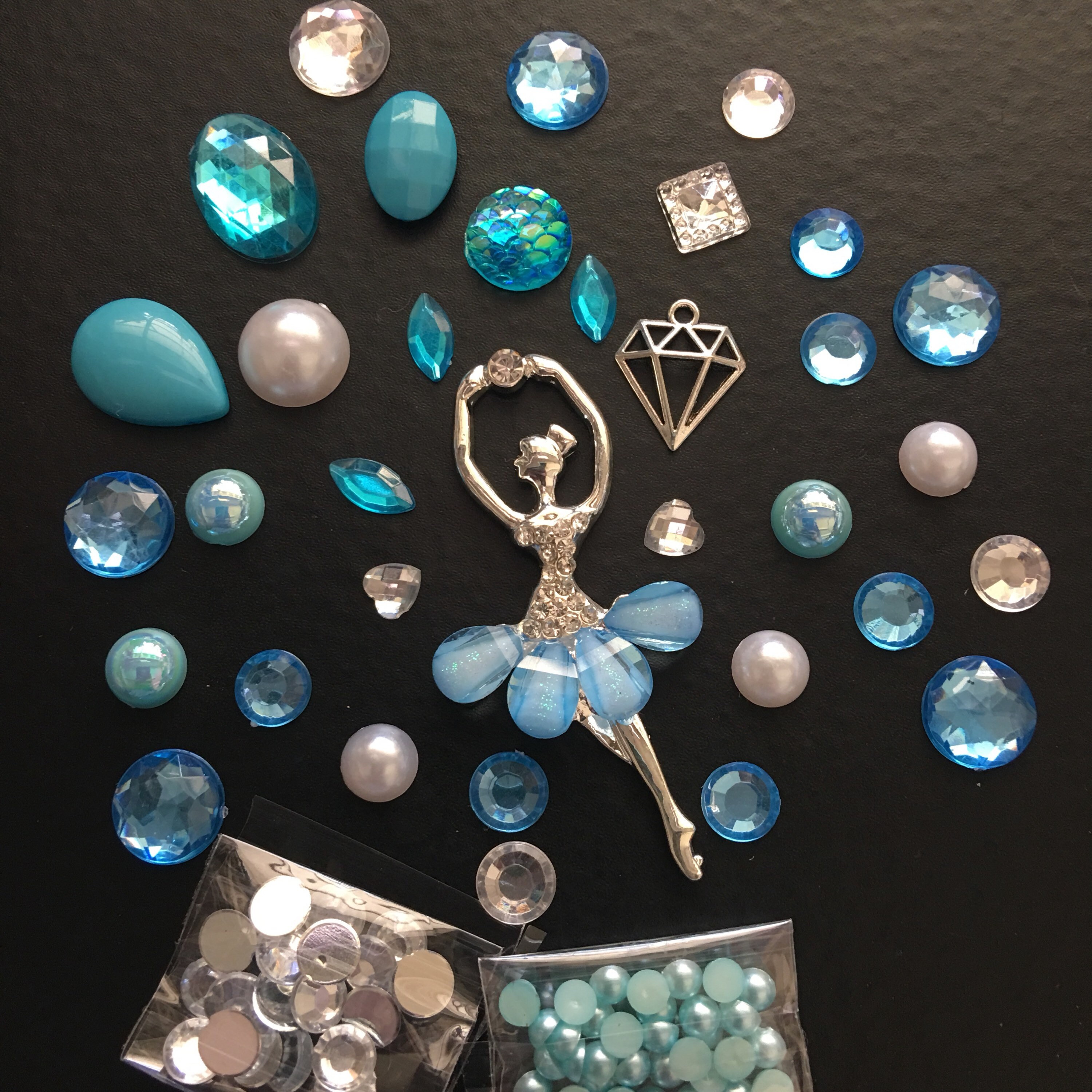 Blue Aqua Ballerina Dance Flatback Metal Floral - Etsy