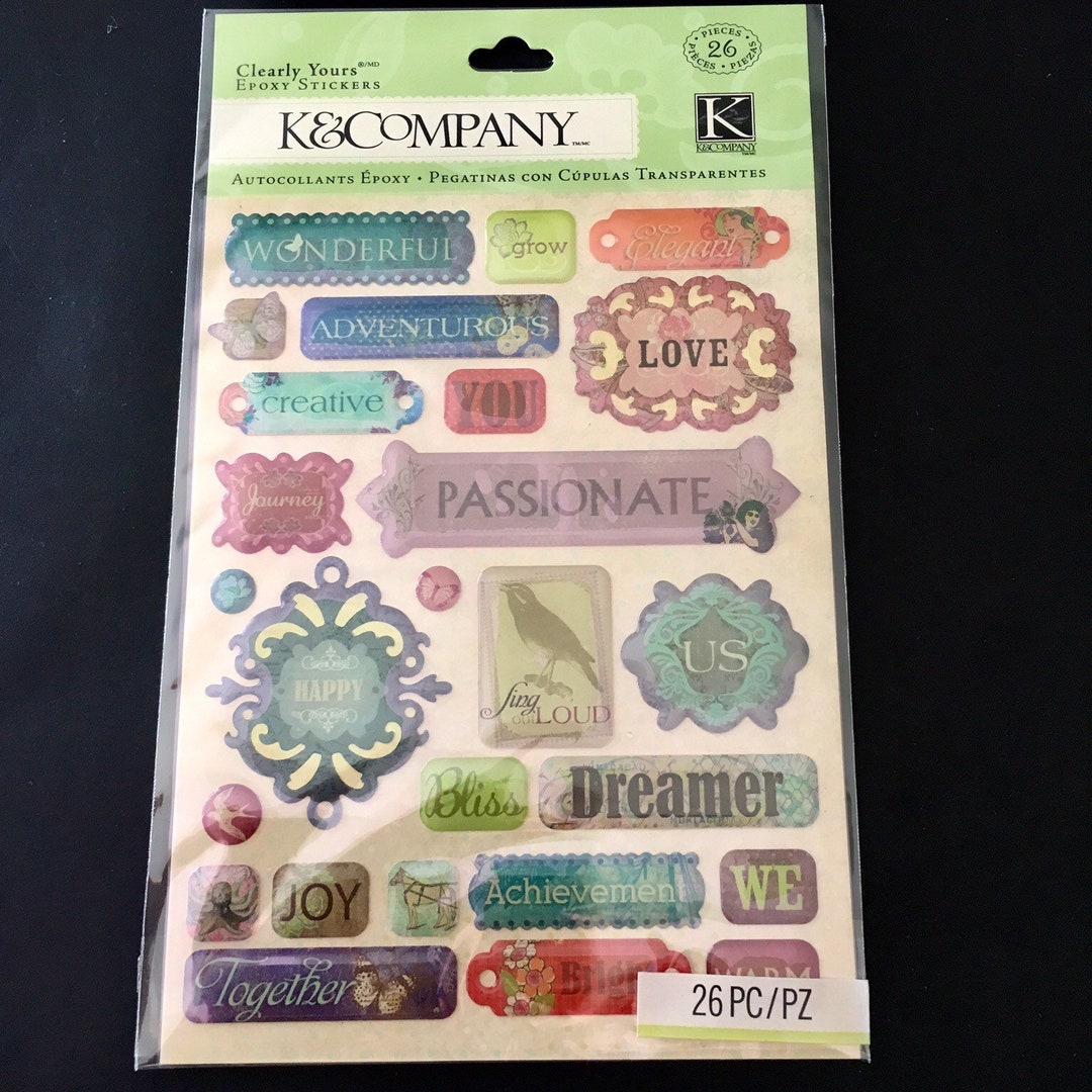 K&company Grand Adhesions Jubilee Words Clearly Yours Epoxy dimensional ...