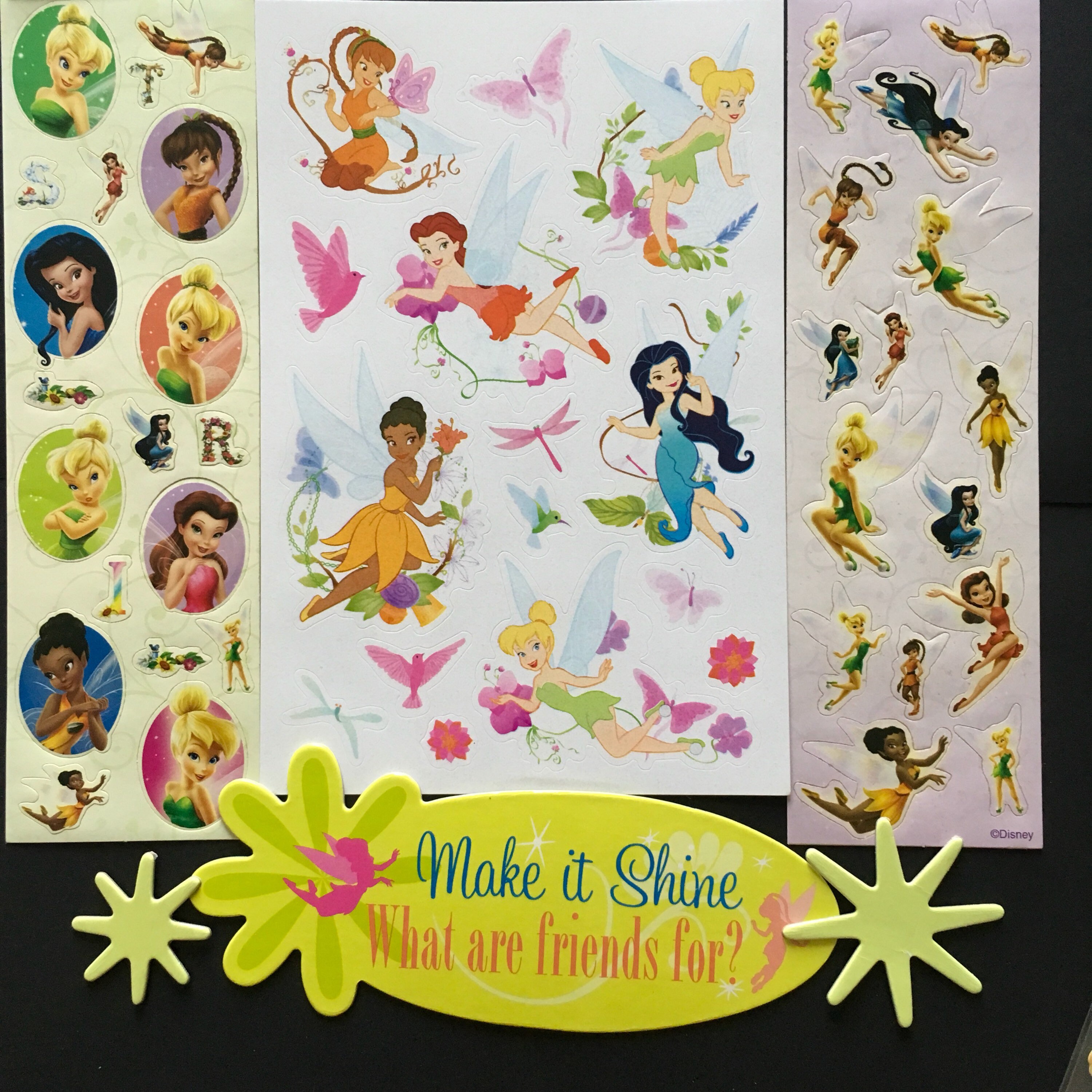 Disney Tinkerbell & Friends Theme Dimensional Flat Stickers Set ...