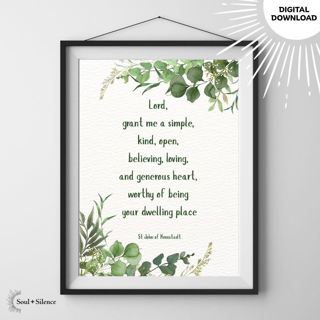 St Kronstadt Prayer Print: Christian Art, Leaf Decor (digital Download ...