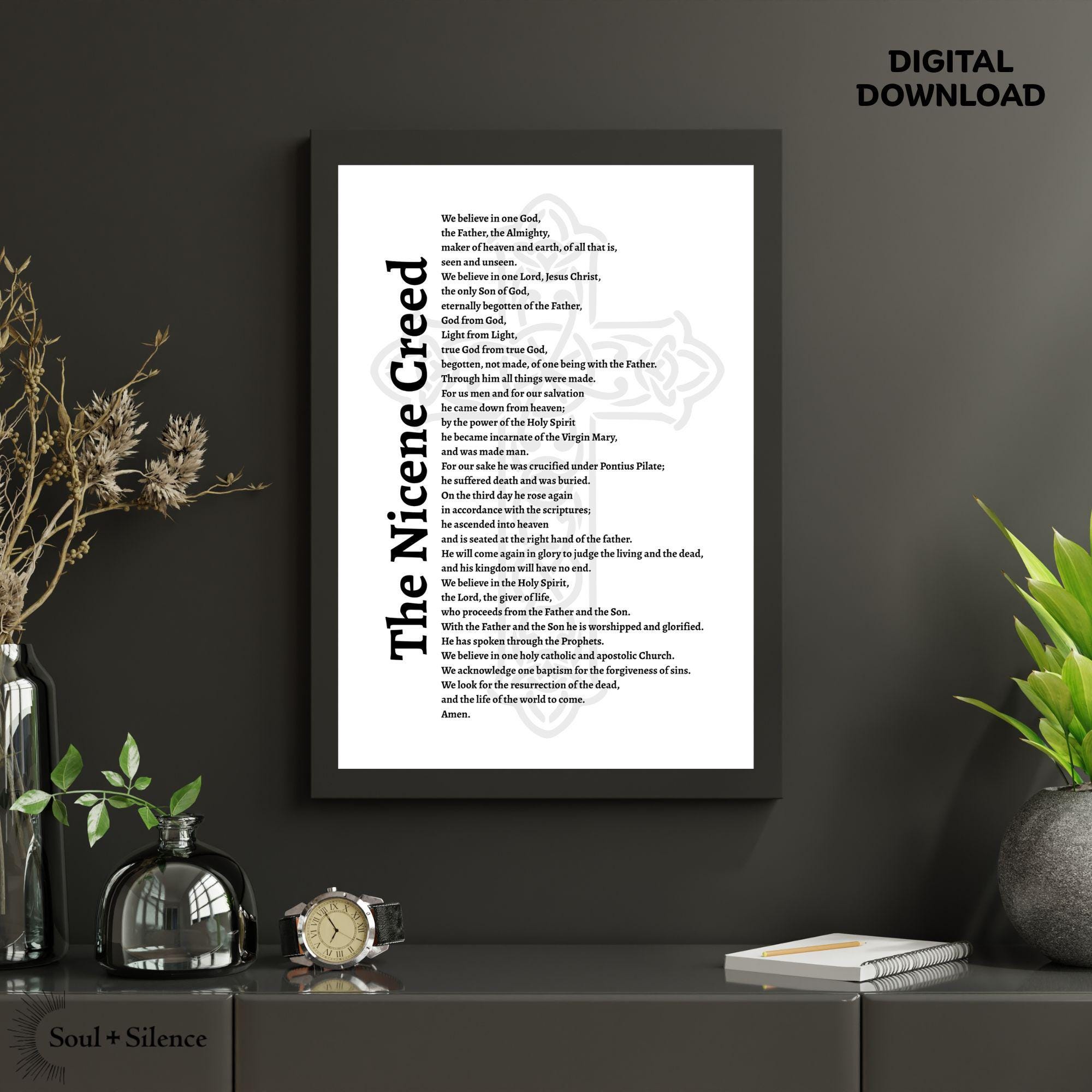 Nicene Creed Printable: Minimalist Christian Home Decor (PDF ...